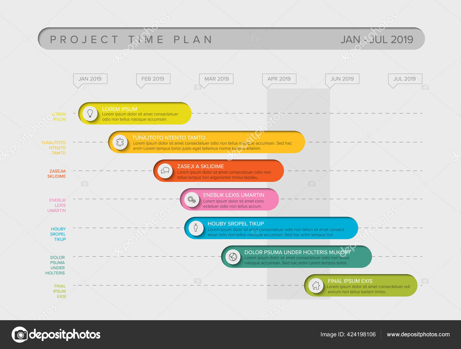 Vector Project Timeline Graph Gantt Progress Chart Highlighet Project ... Vector Project Timeline Graph Gantt Progress Chart Highlighet Project ...