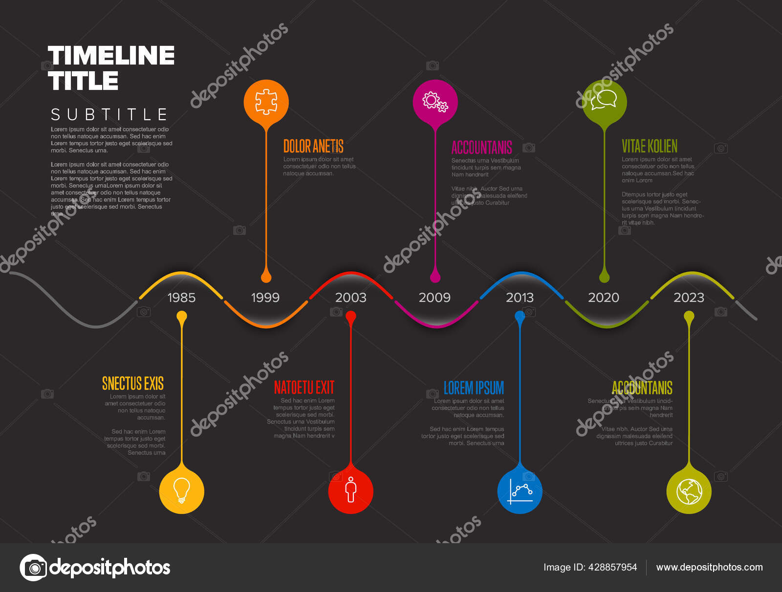 Colorful Vector Infographic Timeline Report Template Droplet Bubbles ...