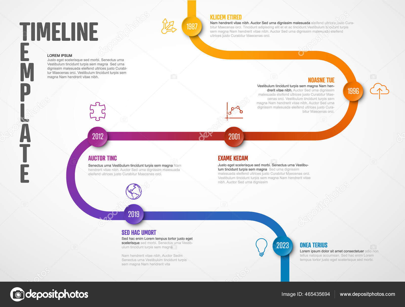 Vector Infographic Company Milestones Curved Timeline Template Dalam ...