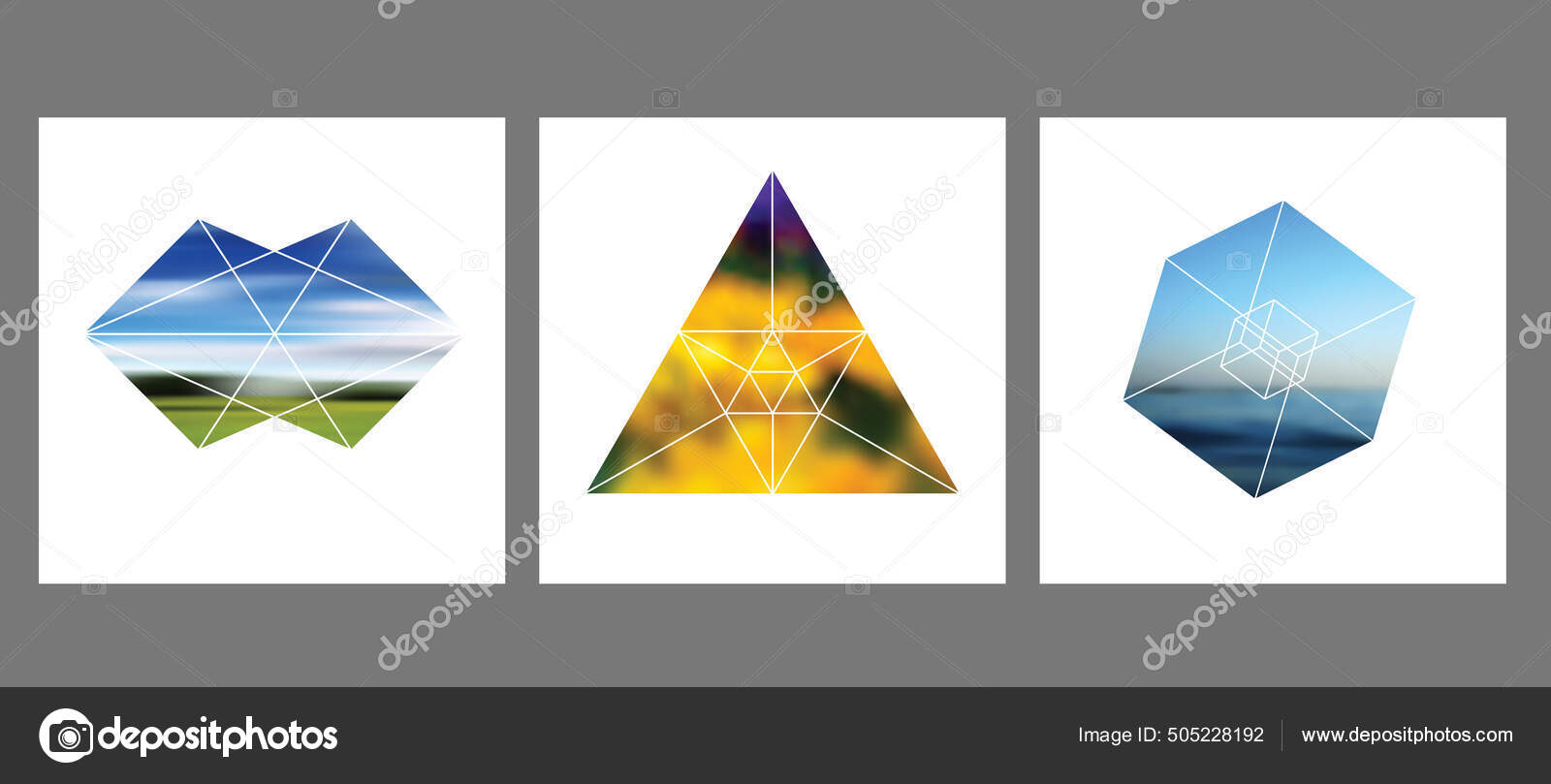 Collection Three Creative Geometric Mask Effects Social Media Simple ...