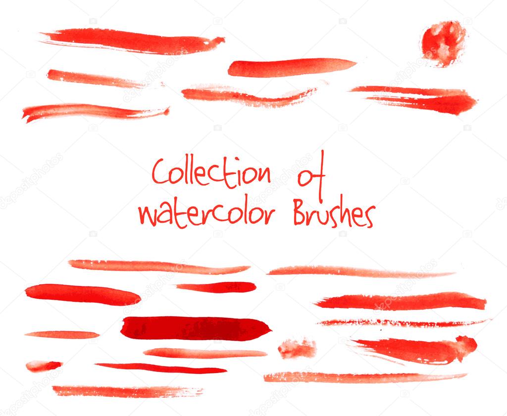 Red watercolor brushes Stock Vector by ©orson 62633785