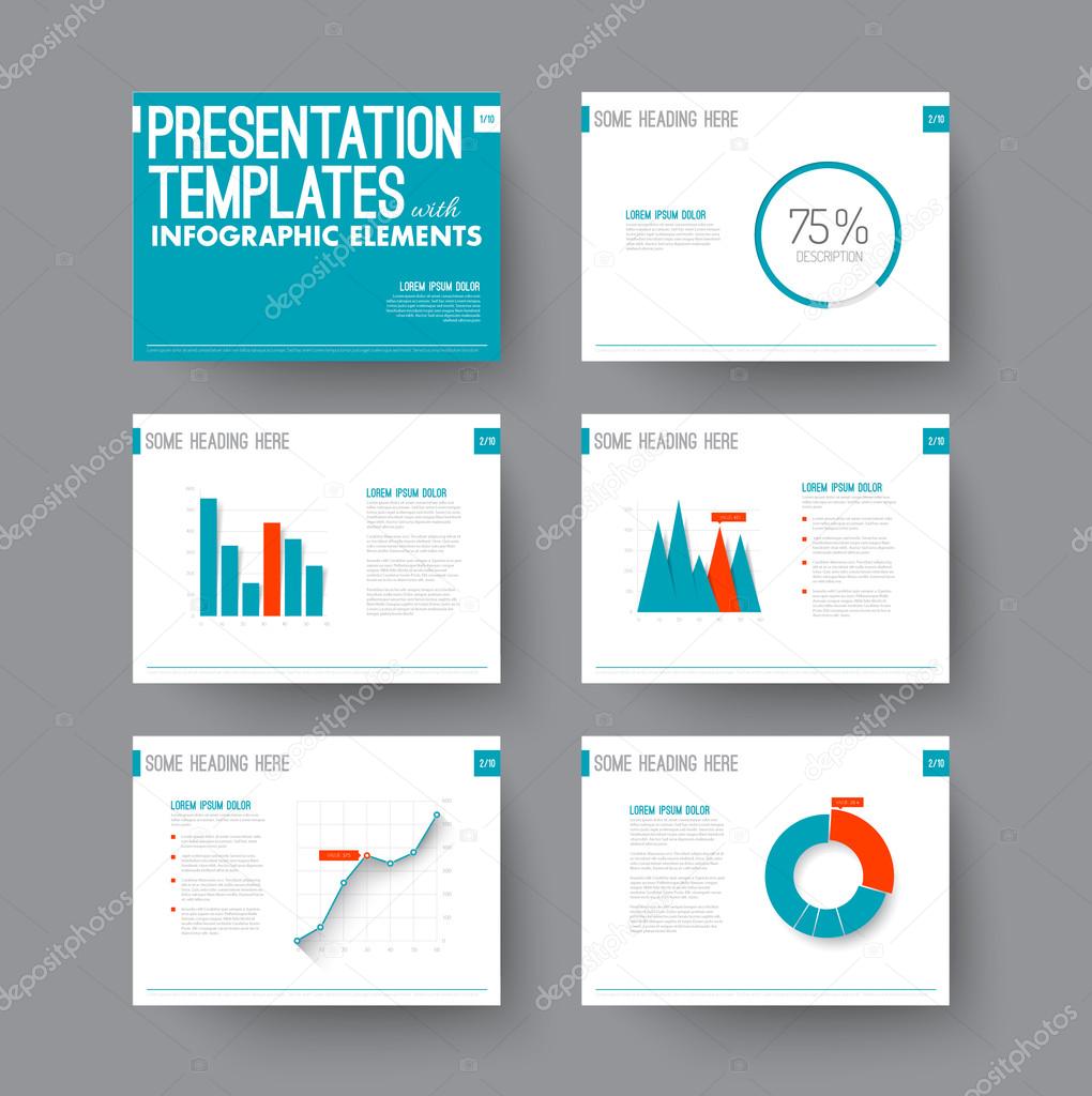 Presentation slides with graphs and charts — Stock Vector © orson #74715269
