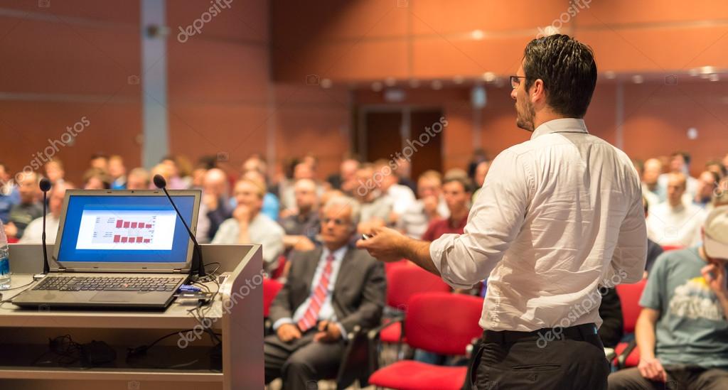 Public speaker giving talk at Business Event. Stock Photo by ©kasto ...