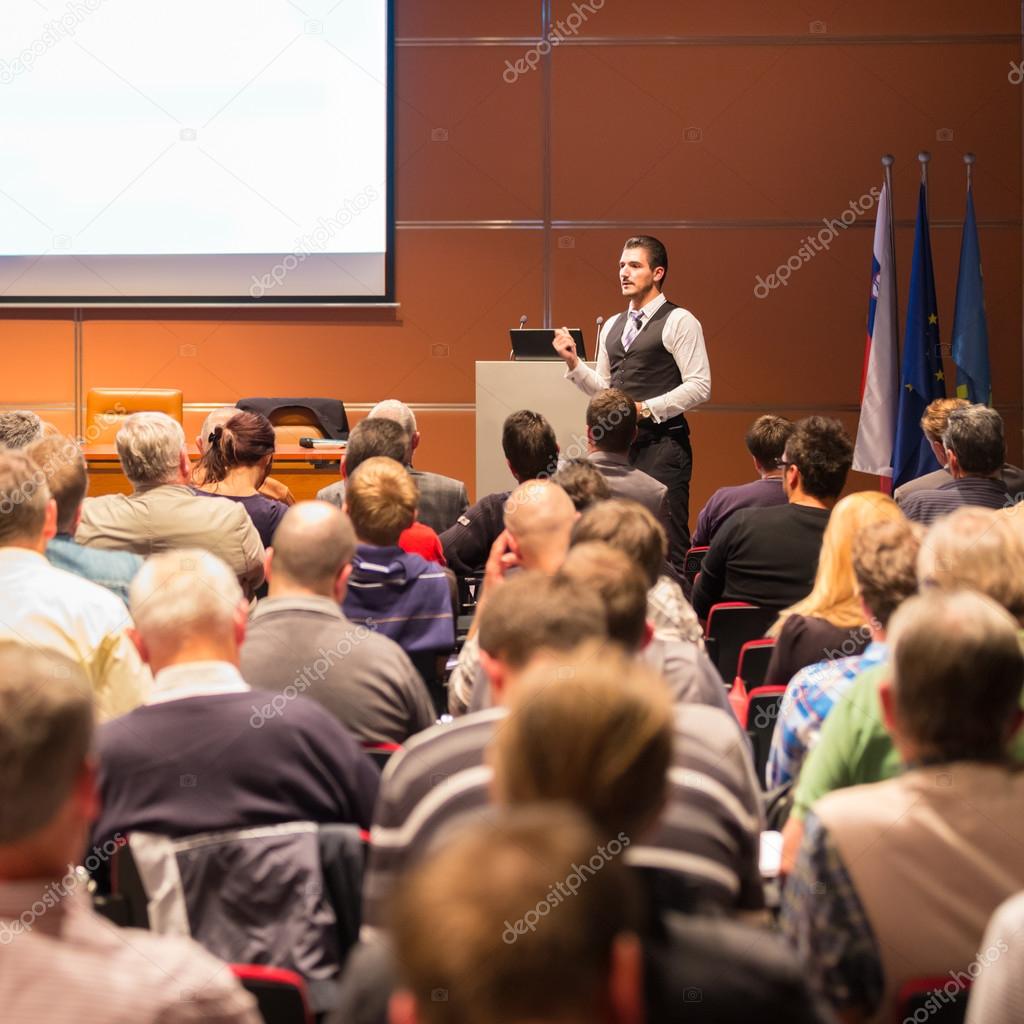 Speaker at Business Conference and Presentation. – Stock Editorial ...