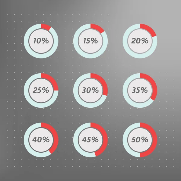Percentage Vector Infographic Icons Set 100 Percent Isolated Pie Chart ...
