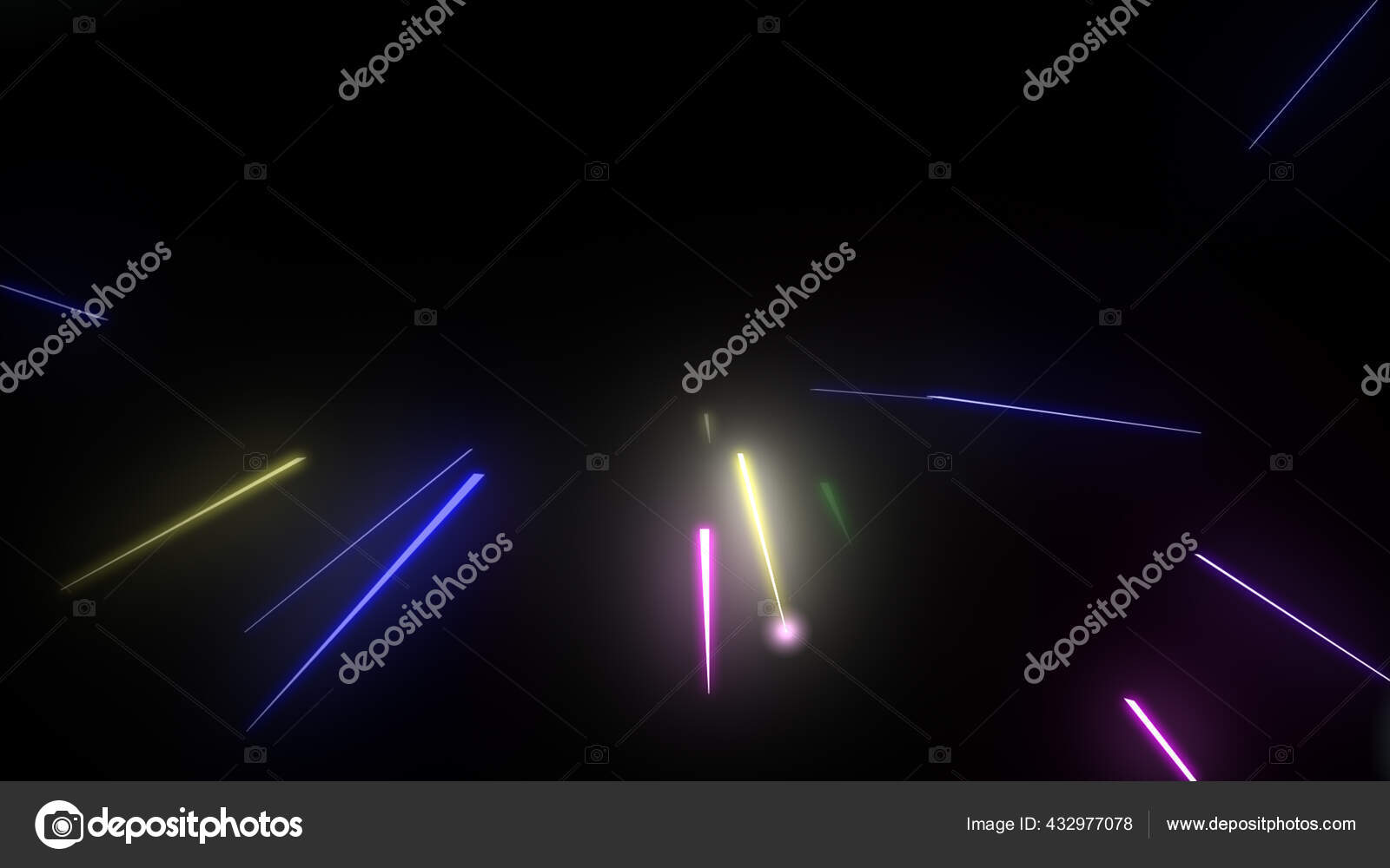 Glowing Multi Color Neon Shining Particles String Flow Colored Backdrop ...