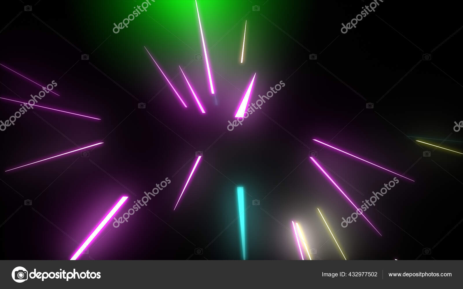 Glowing Multi Color Neon Shining Particles String Flow Colored Backdrop ...