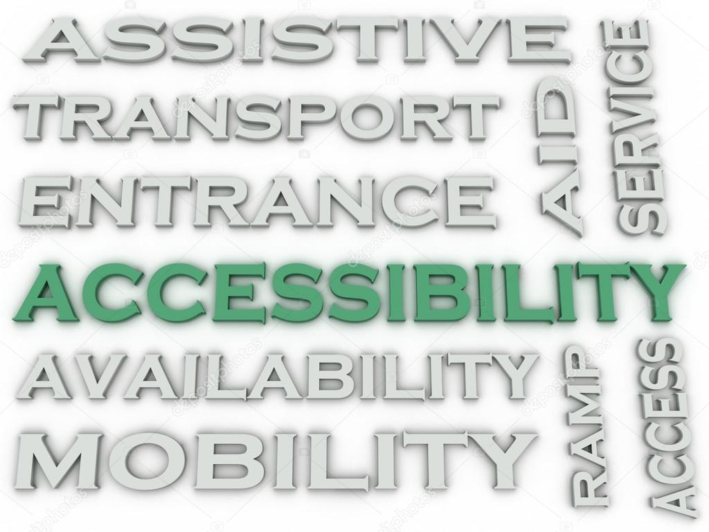 3d image Accessibility issues concept word cloud background Stock Photo ...