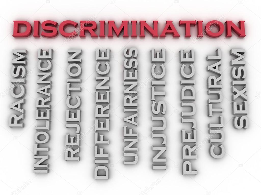 3d image Discrimination issues concept word cloud background Stock ...