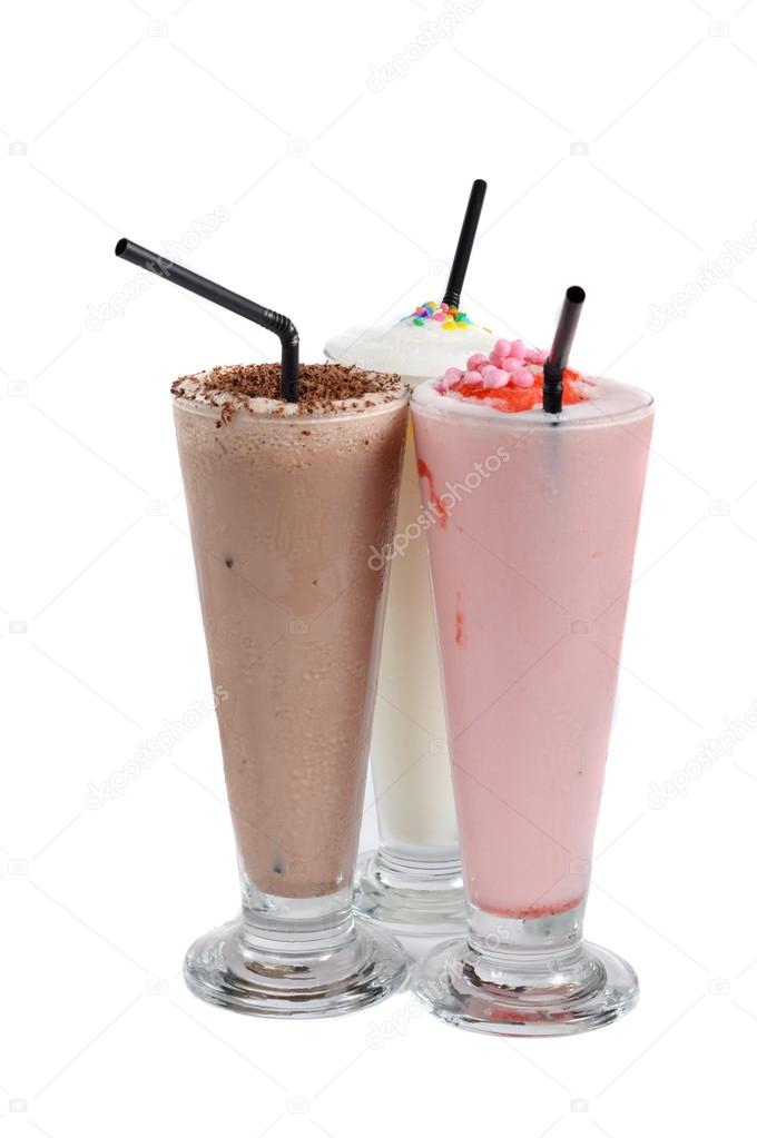 Three types of milkshake drink Stock Photo by ©tempakul 106782140