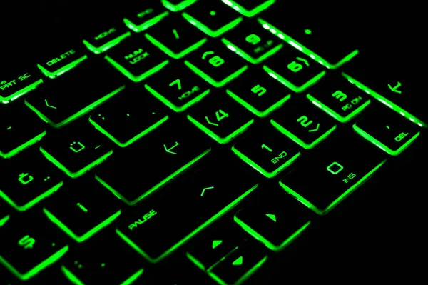 Modern green backlit keyboard Stock Photos, Royalty Free Modern green ...