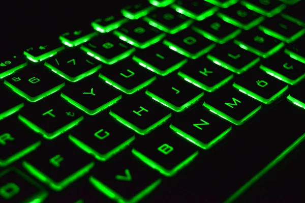 Modern green backlit keyboard Stock Photos, Royalty Free Modern green ...