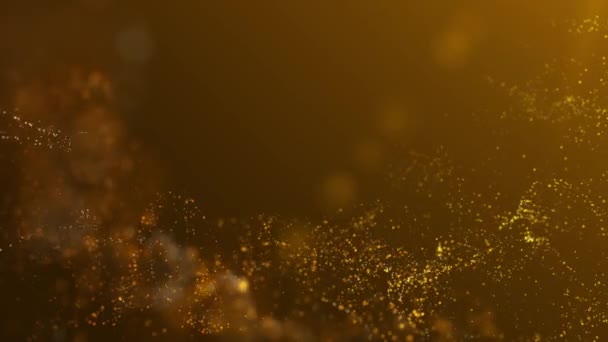 Golden particles floating in liquid. Seamless background with Full HD ...