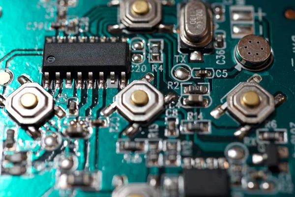 Close-up of an integrated circuit. - Stock Image - Everypixel