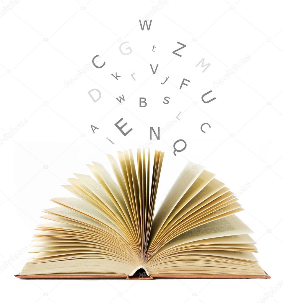 Libro abierto con páginas abiertas en un fondo blanco — Foto de stock ...