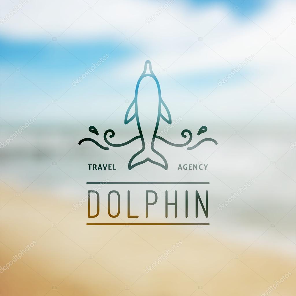 Logo of dolphin and waves Stock Vector by ©redcollegiya 114246390