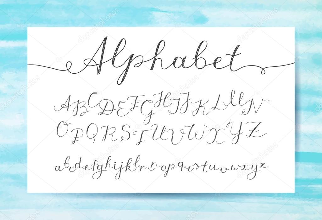 Alfabeto escrito a mano Vector de stock #124447722 de ©redcollegiya