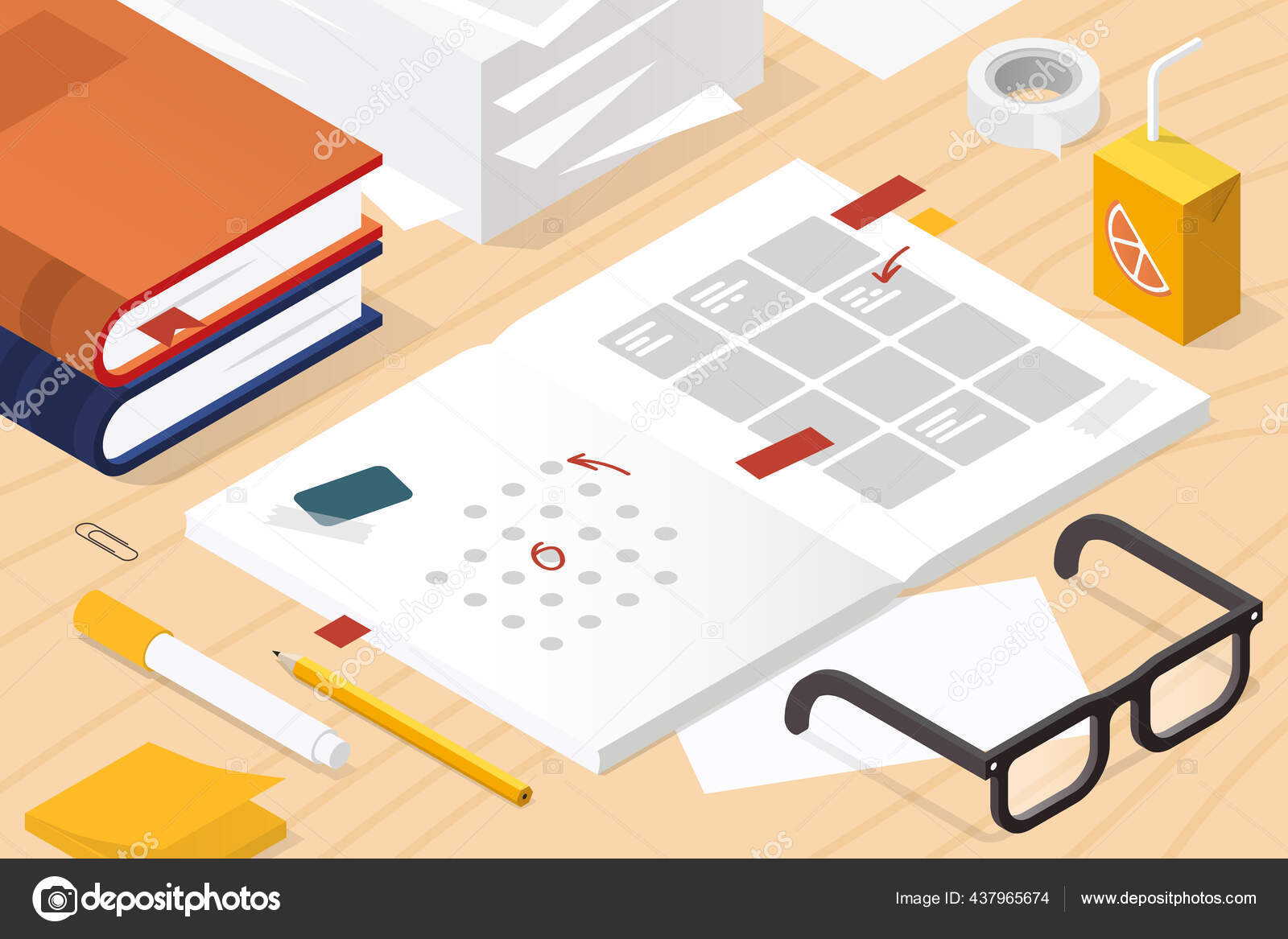 Isometric Planning The Week Illustration Stock Vector by ©Isovector ...