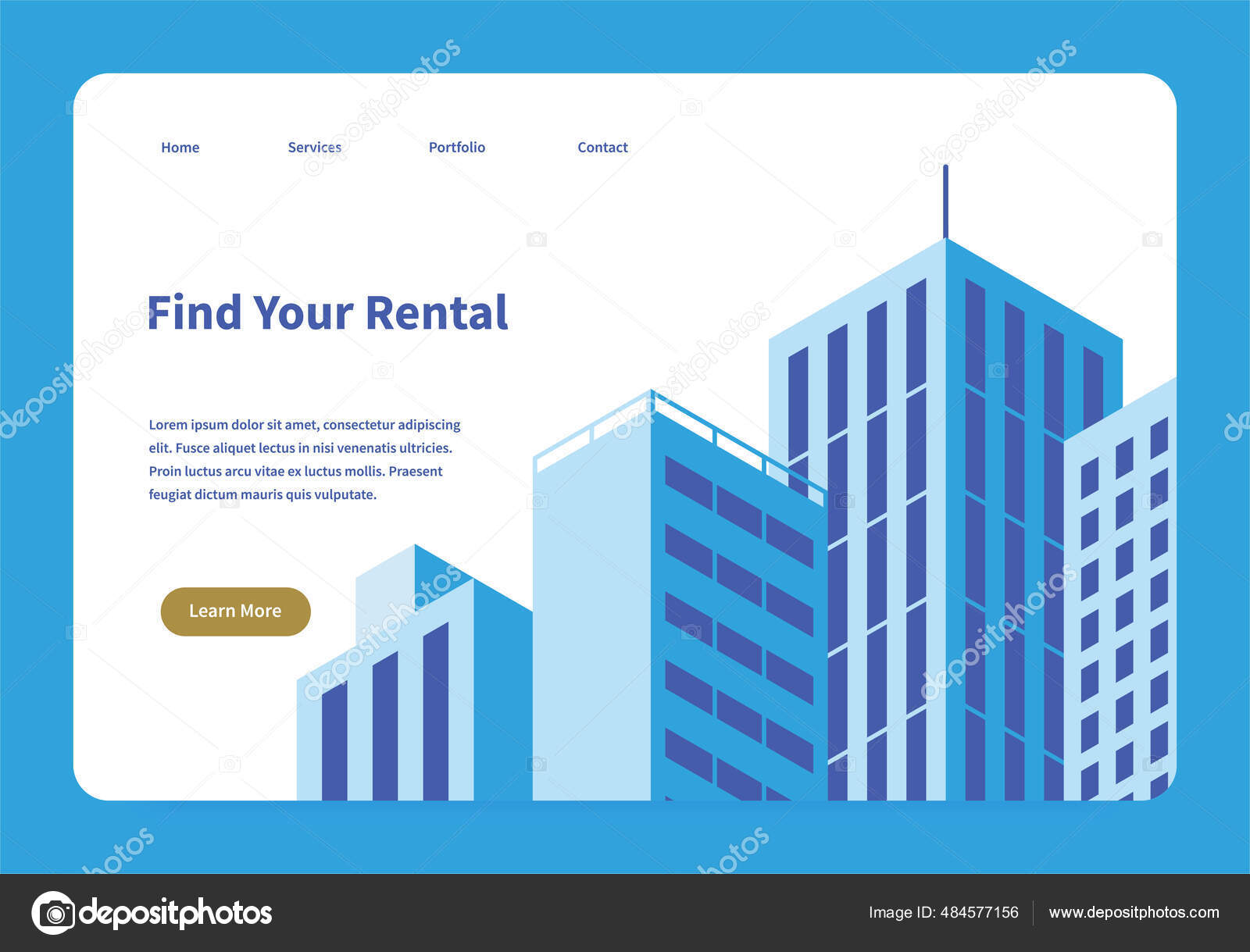 Rental Service Landing Page Stock Vector by ©Isovector 484577156
