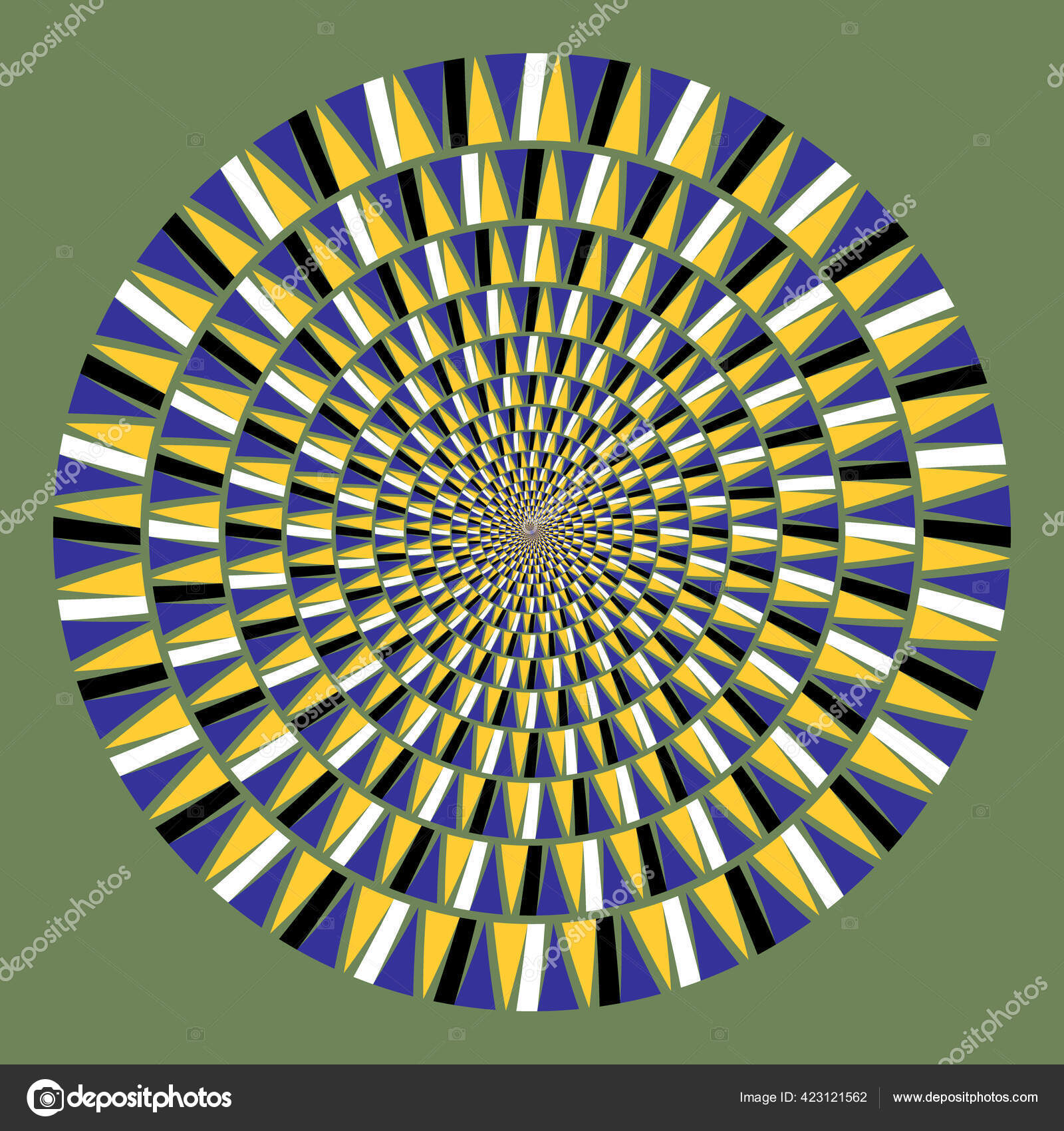 Abstract Background Circle Optical Illusion Effect Color Triangles ...