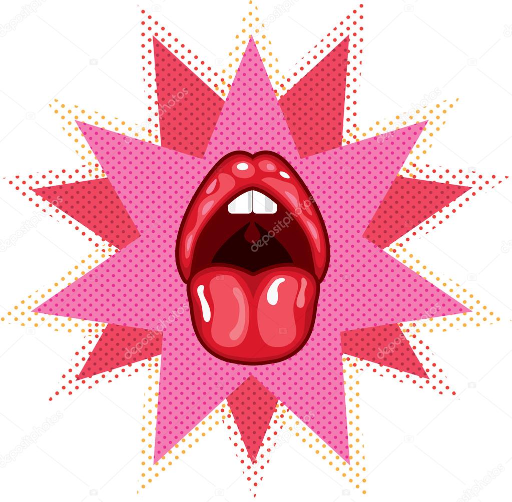 Pop Art Labios y lengua Vector Stock Vector by ©anton_novik 62028117
