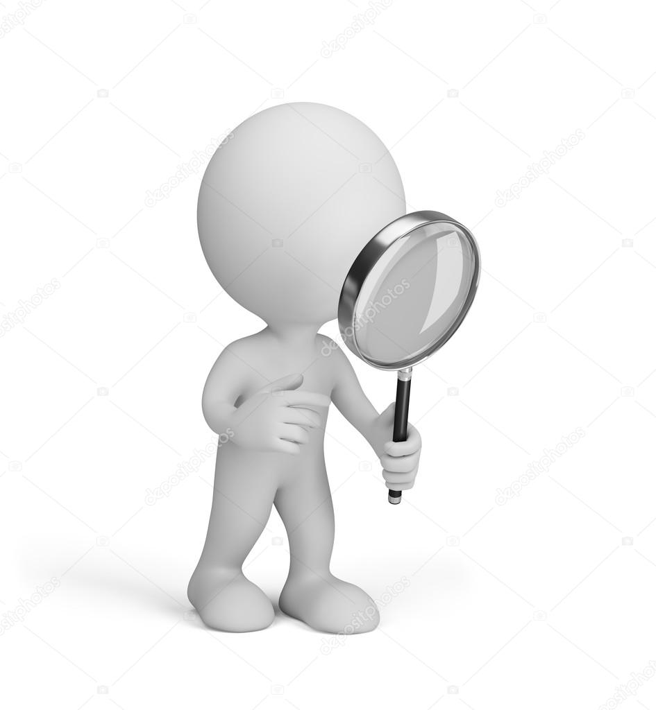 3d hombre con lupa — Foto de stock © AlexanderMas #87471216