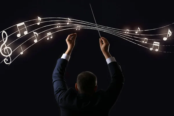 Musical Staff Note Signs Conductors White Background — Stock Photo ...