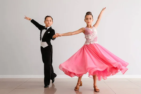 Cute Little Children Dancing White Background — Stock Photo © serezniy ...