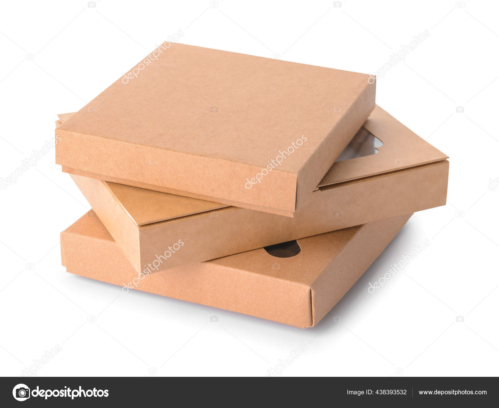 Blank Cardboard Boxes White Background — Stock Photo © serezniy #438393532