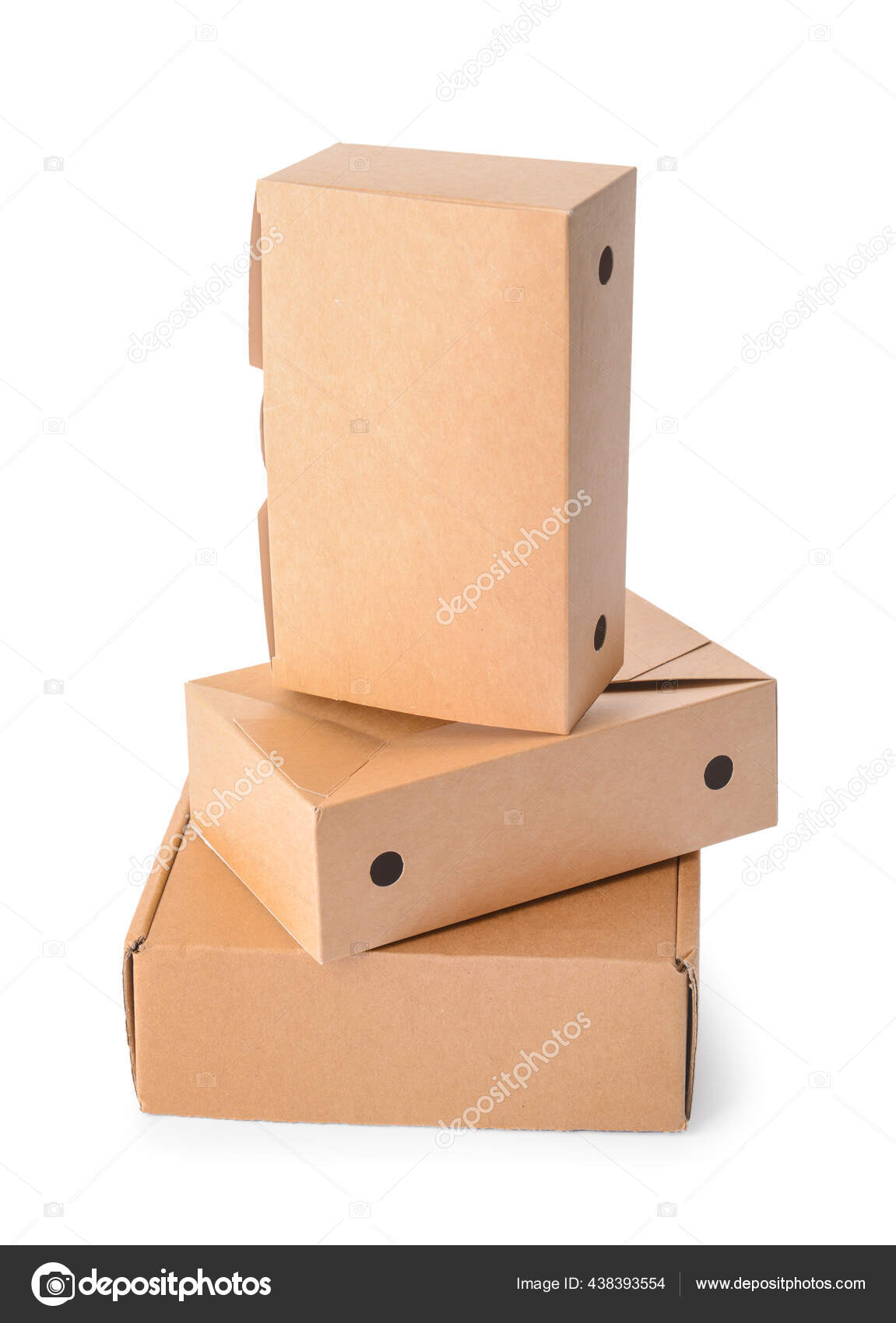 Blank Cardboard Boxes White Background — Stock Photo © serezniy #438393554