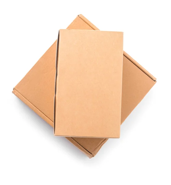 Blank Cardboard Boxes White Background — Stock Photo © serezniy #438393506