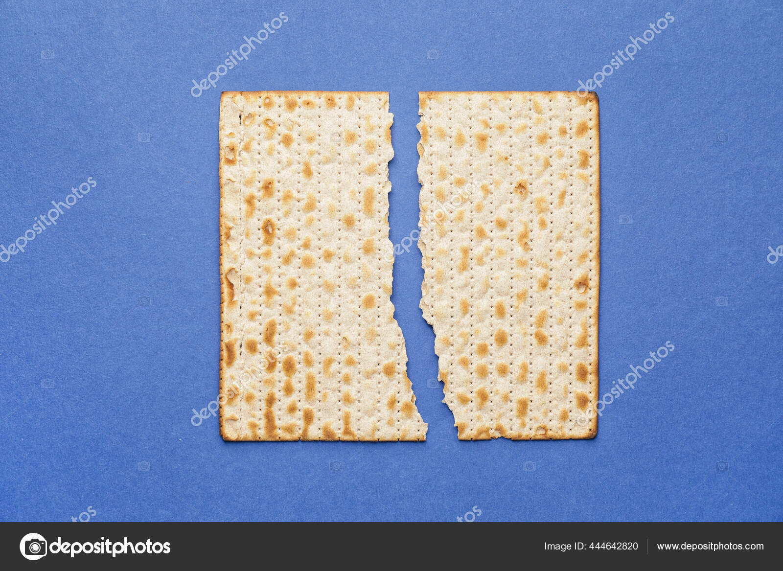 Broken Jewish Flatbread Matza Passover Color Background Stock Photo by ...