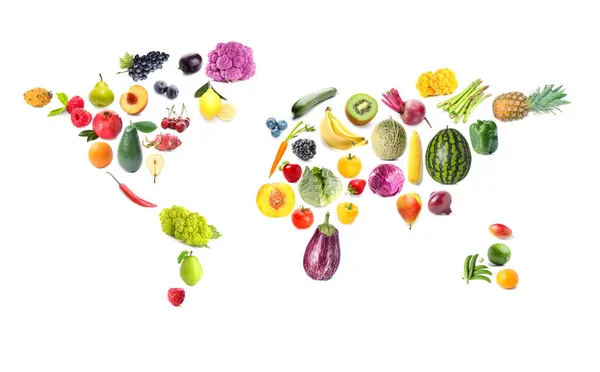Mapa del mundo frutas verduras fotos de stock, imágenes de Mapa del ...