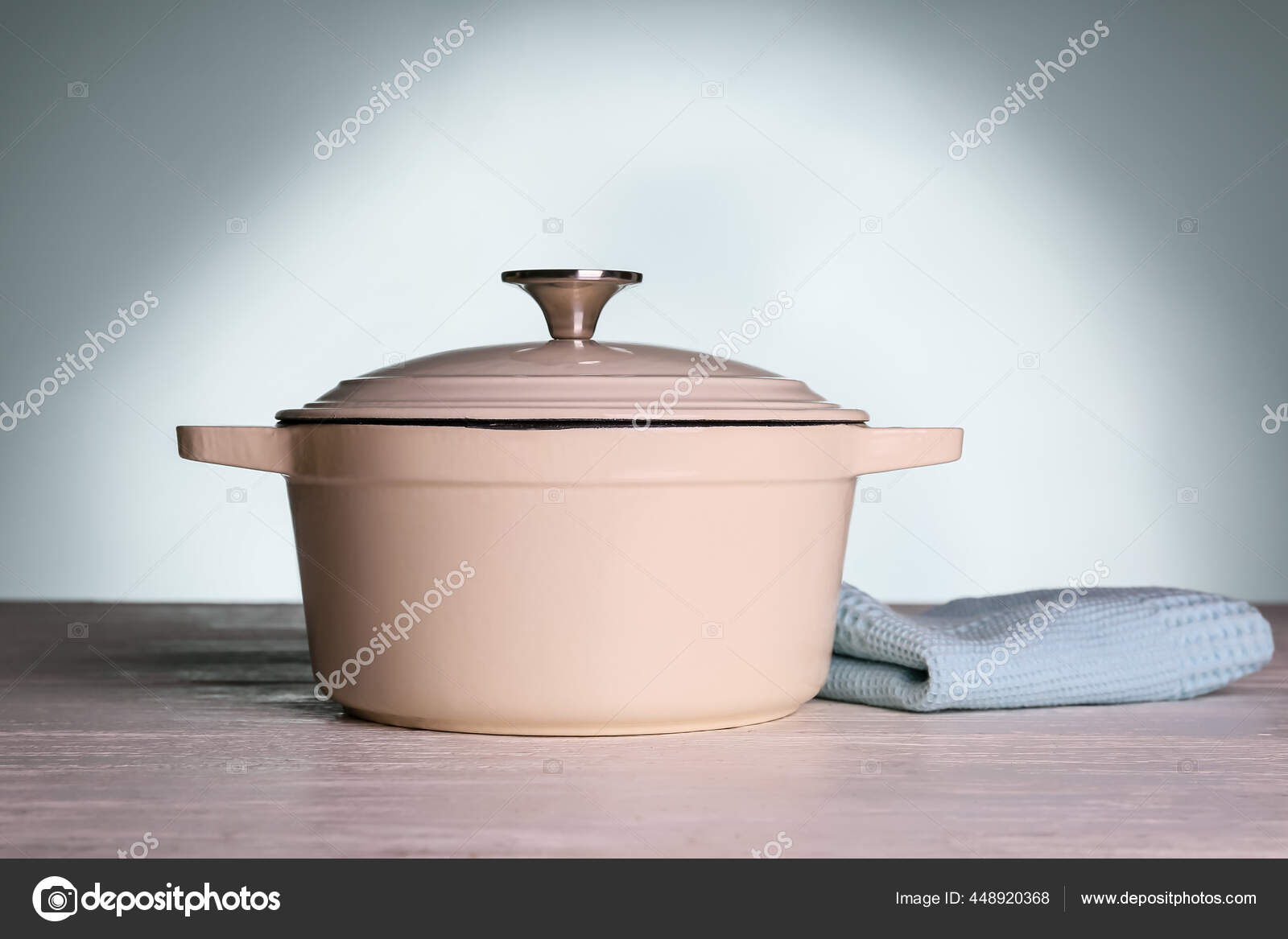 Cooking Pot Table Color Background Stock Photo by ©serezniy 448920368