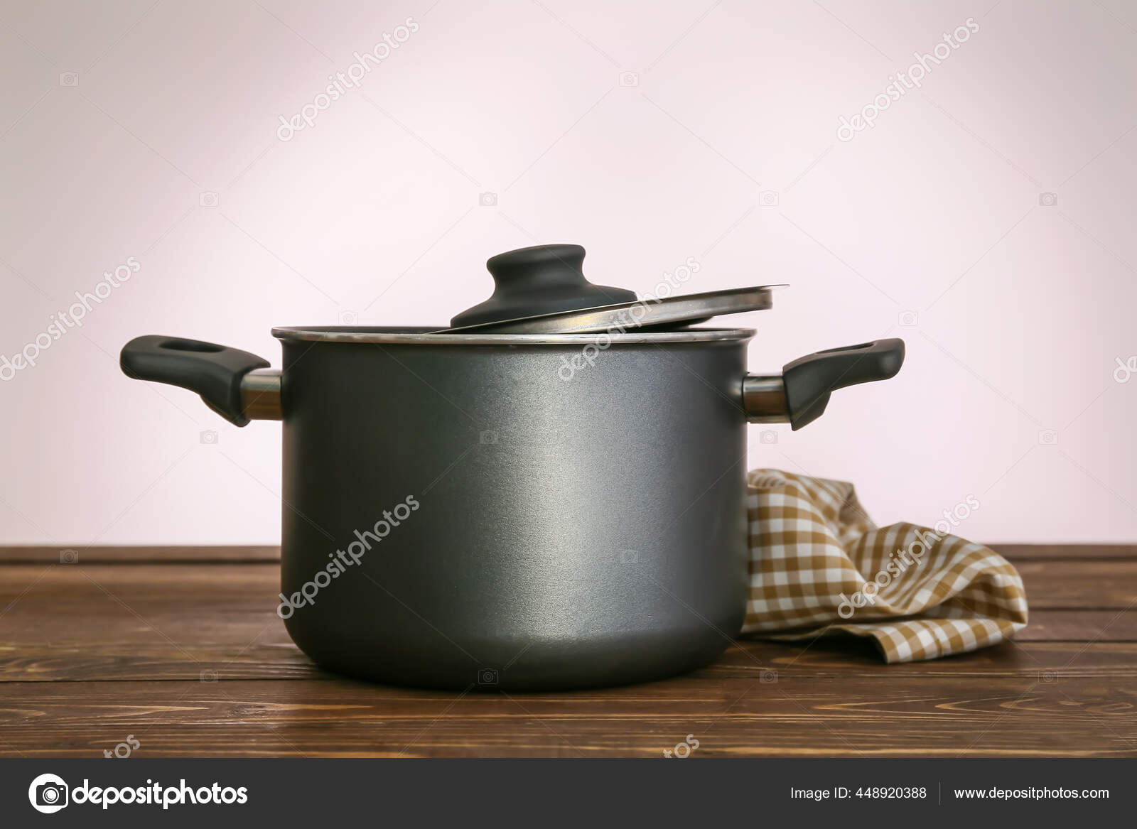 Cooking Pot Table Color Background Stock Photo by ©serezniy 448920388