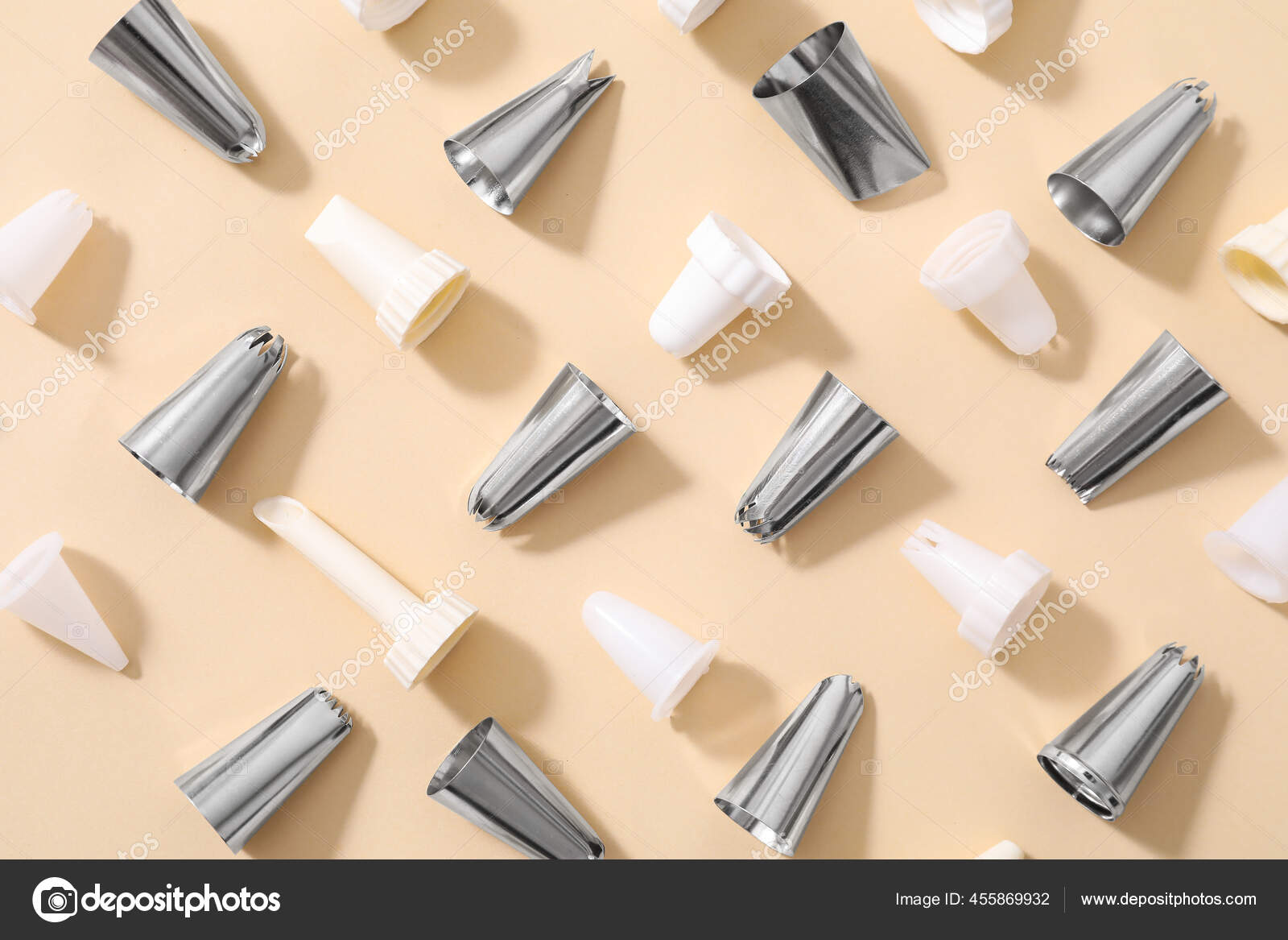 Different Piping Tips Color Background Closeup Stock Photo by ©serezniy ...