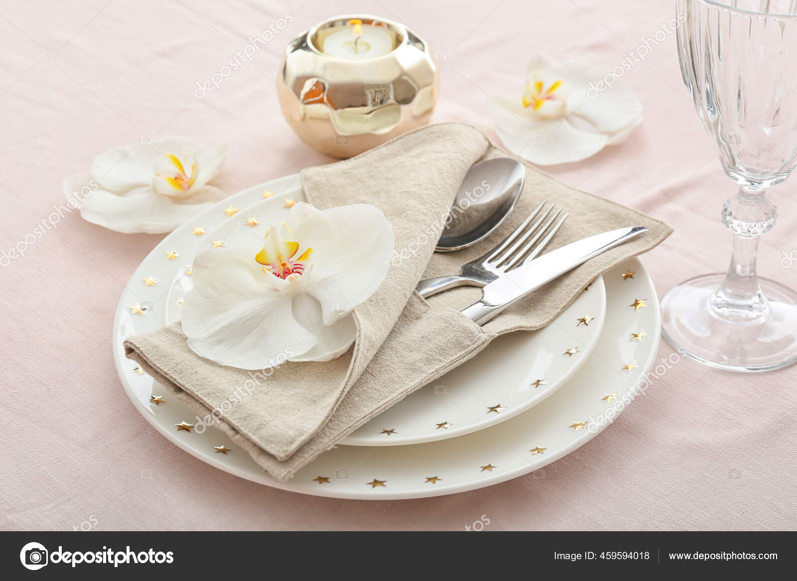 Beautiful Table Setting Color Background — Stock Photo © serezniy ...