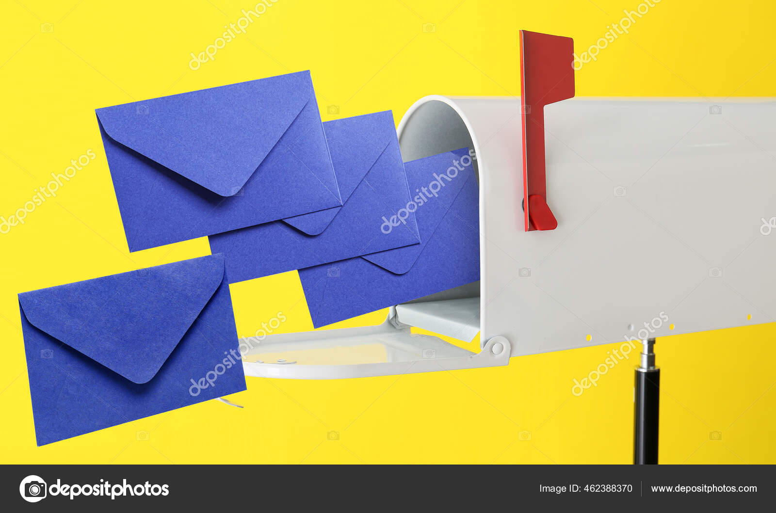 Mail Box Flying Letters Color Background Stock Photo by ©serezniy 462388370