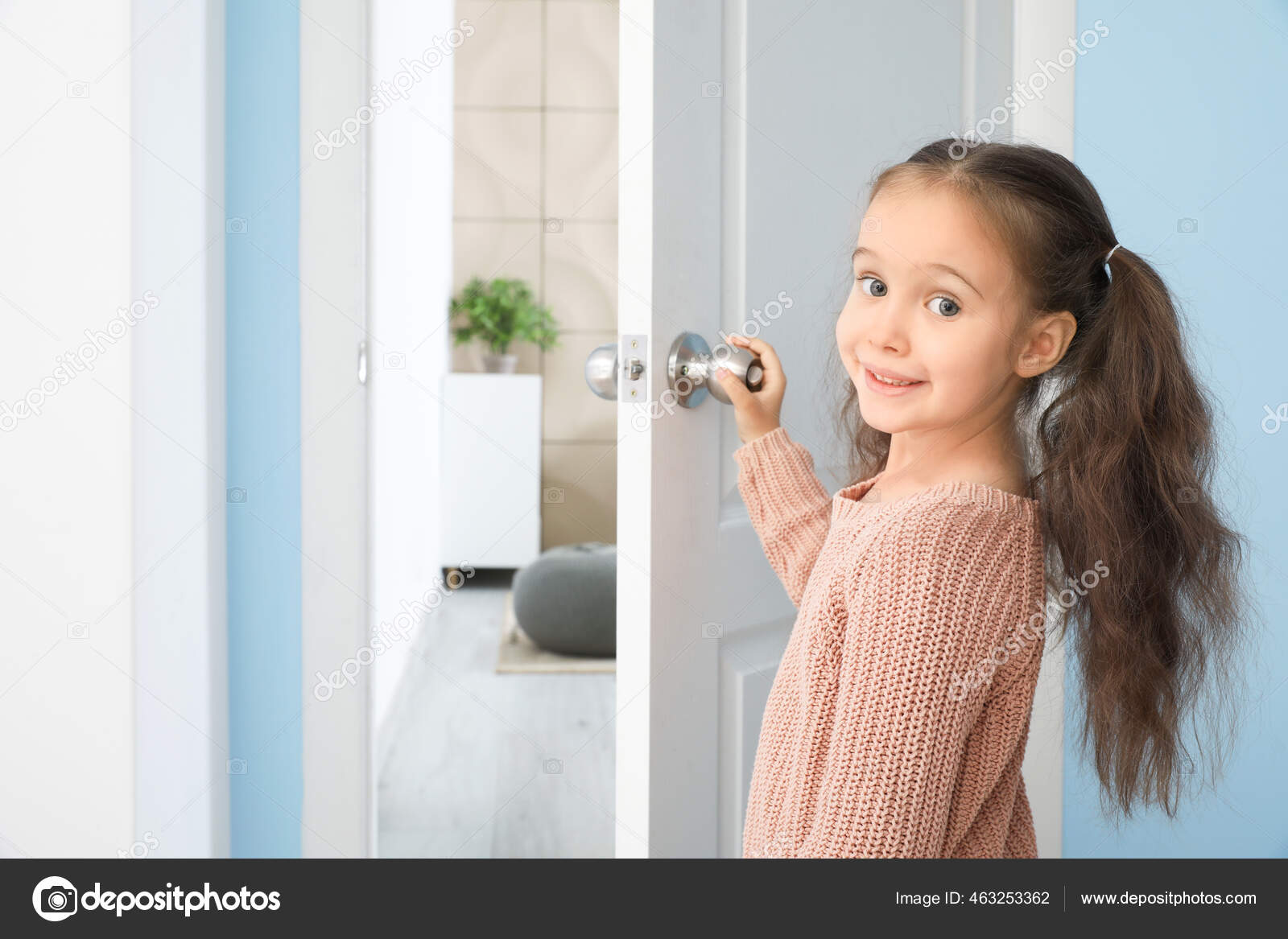 Cute Little Girl Opening Door Room Stock Photo by ©serezniy 463253362 Cute Little Girl Opening Door Room Stock Photo by ©serezniy 463253362