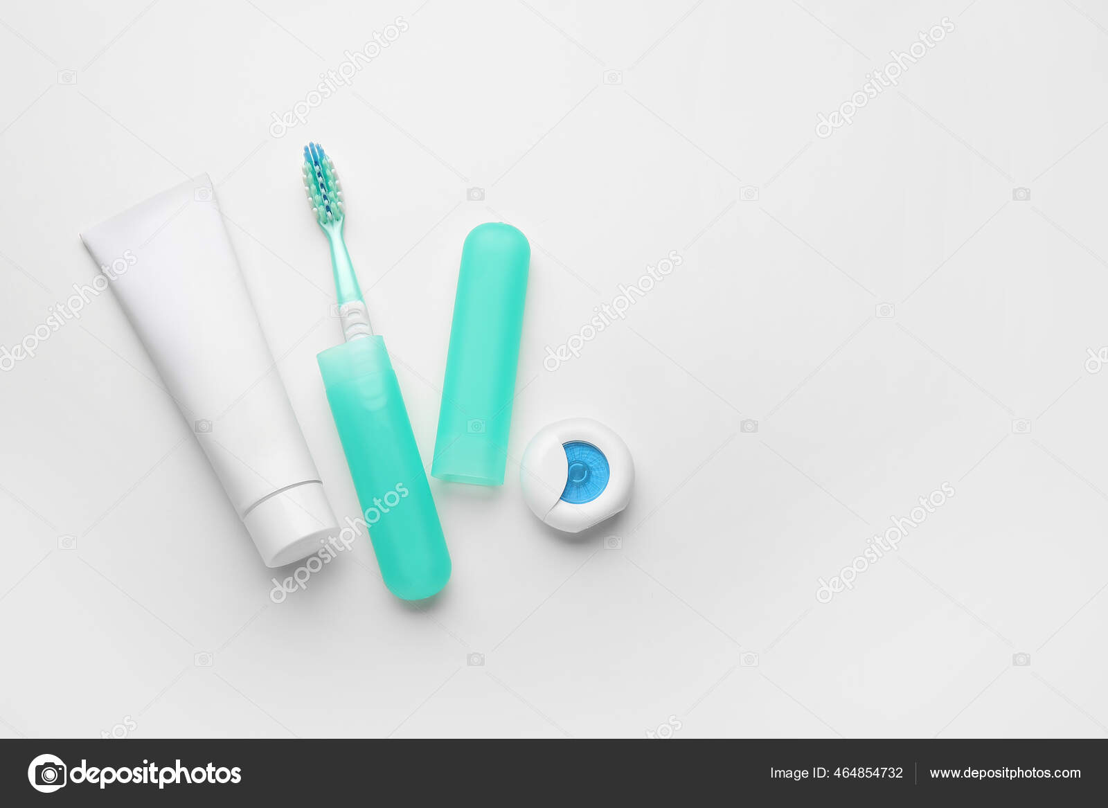 Tooth Brush Case Paste Floss White Background — Stock Photo © serezniy ...