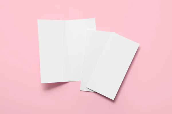 Hands Blank Brochures Color Background Stock Photo by ©serezniy 464850268