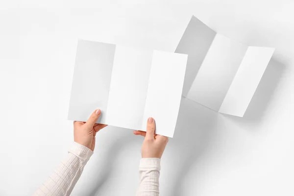 Blank Brochures Color Background Stock Photo by ©serezniy 464850204