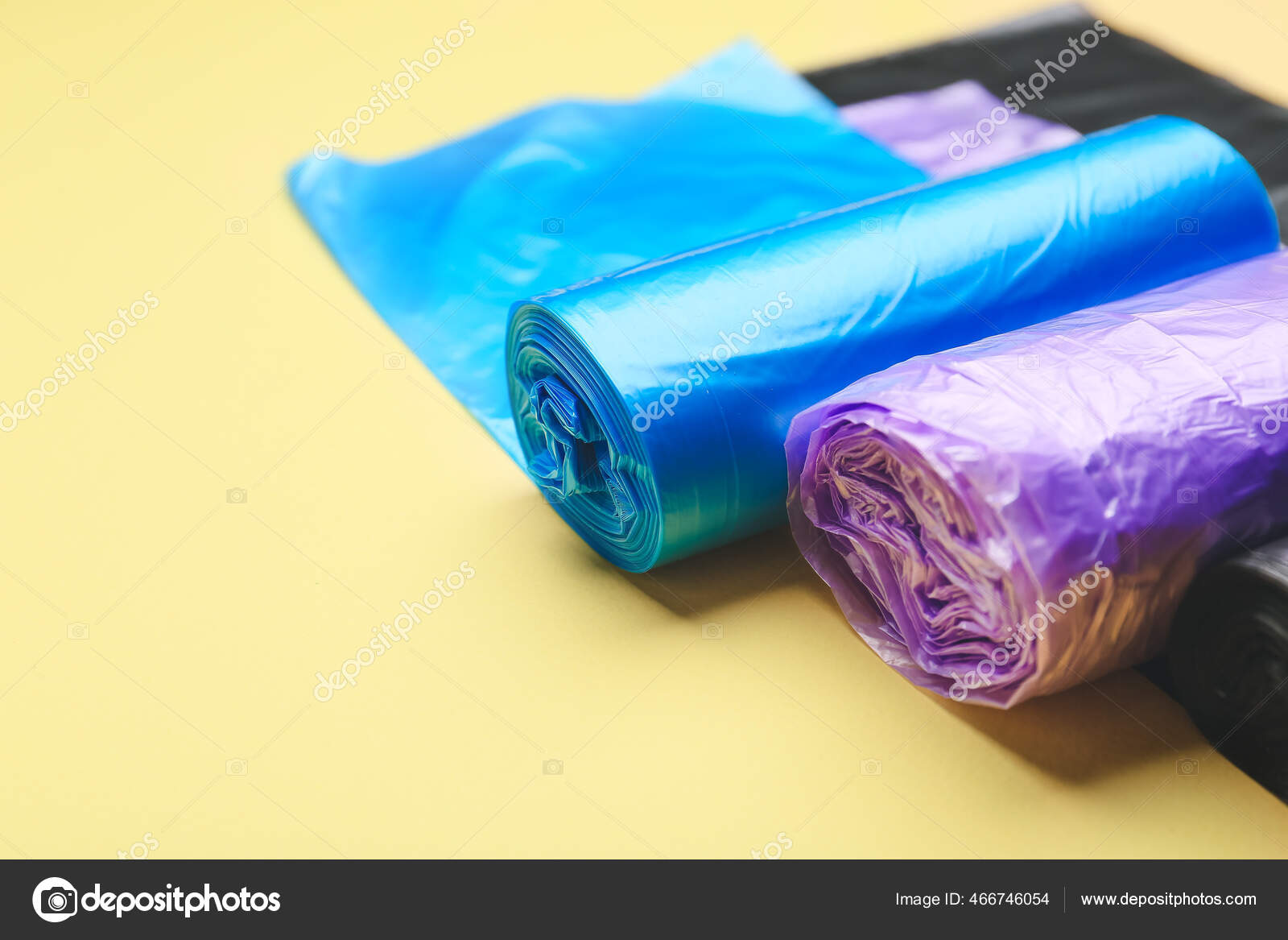 Rolls Garbage Bags Color Background Stock Photo by ©serezniy 466746054