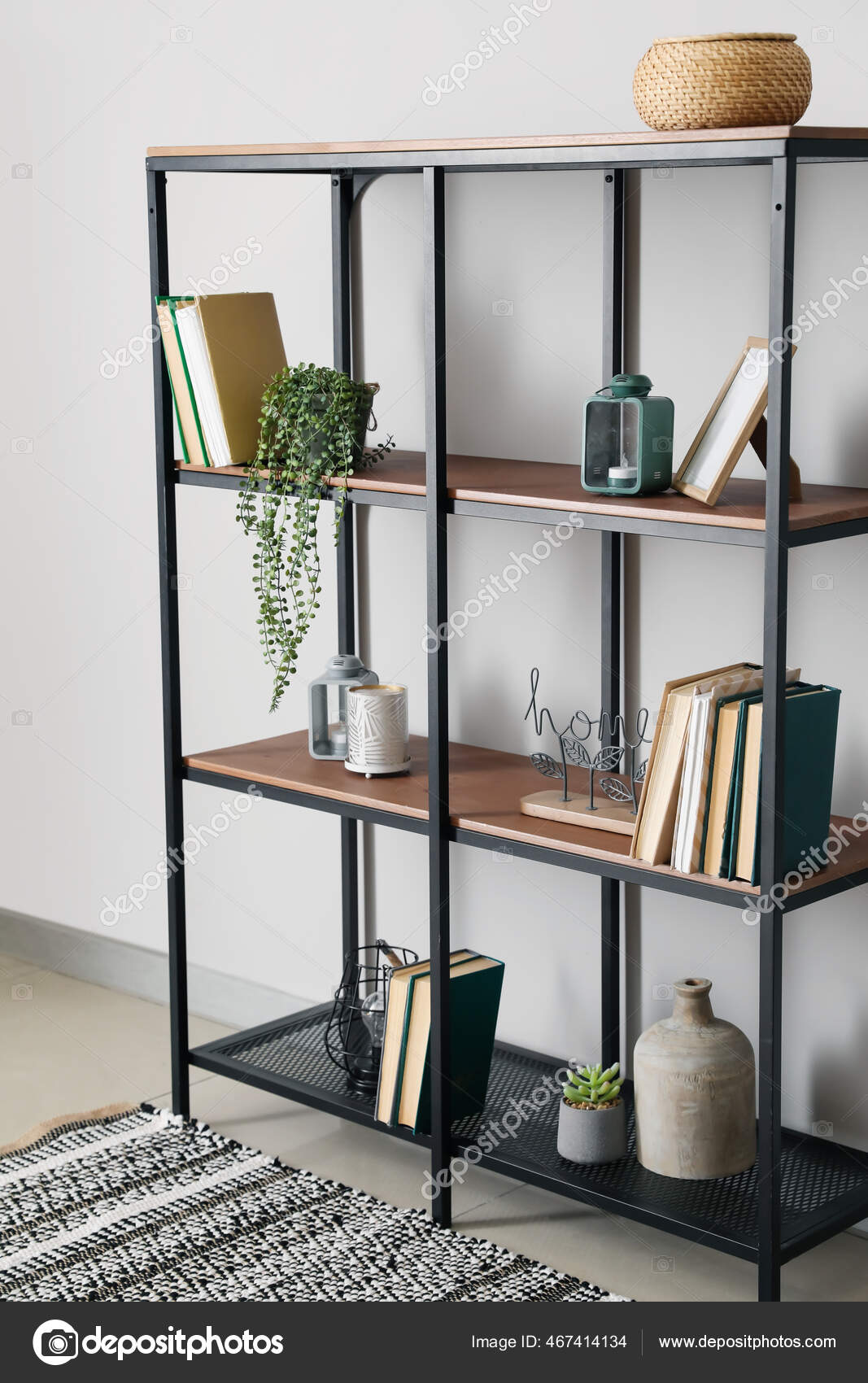 Modern Shelf Unit Books Decor White Wall Room — Stock Photo © serezniy ...
