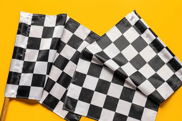 Racing flags on color background - Stock Image - Everypixel