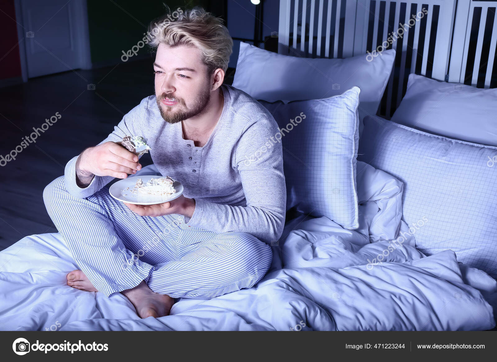 Person Eating In Bed