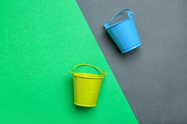 Creative Composition Bucket Color Background Stock Photo by ©serezniy ...