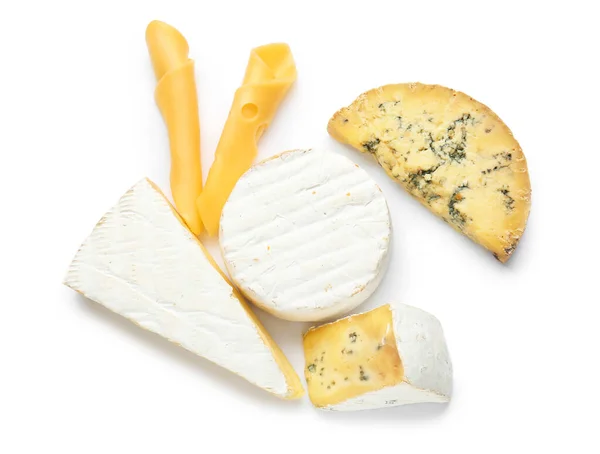 Different Types Cheese White Background — Stock Photo © serezniy #472704358