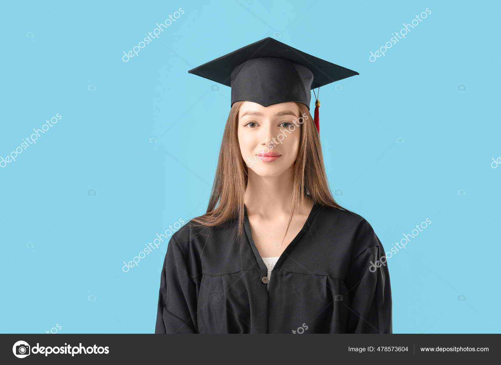 Female Graduating Student Color Background — Stock Photo © serezniy ...