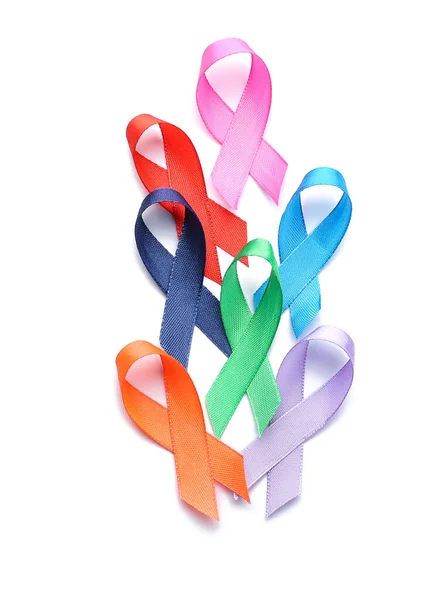 Different Awareness Ribbons White Background — Stock Photo © serezniy ...